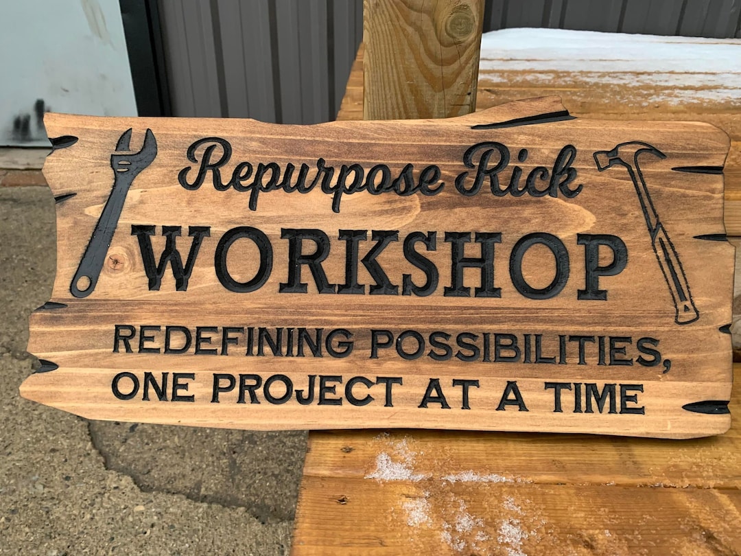 Custom Workshop Sign | Wooden Workshop Sign | Custom Engraved Wood Sign ...