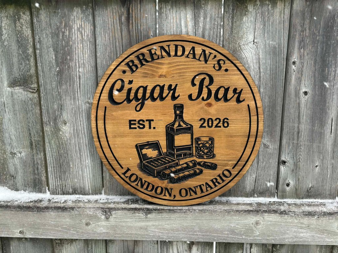 Personalized Cigar Bar Sign, Personalized Wooden Cigar Decor, Wood Wall ...