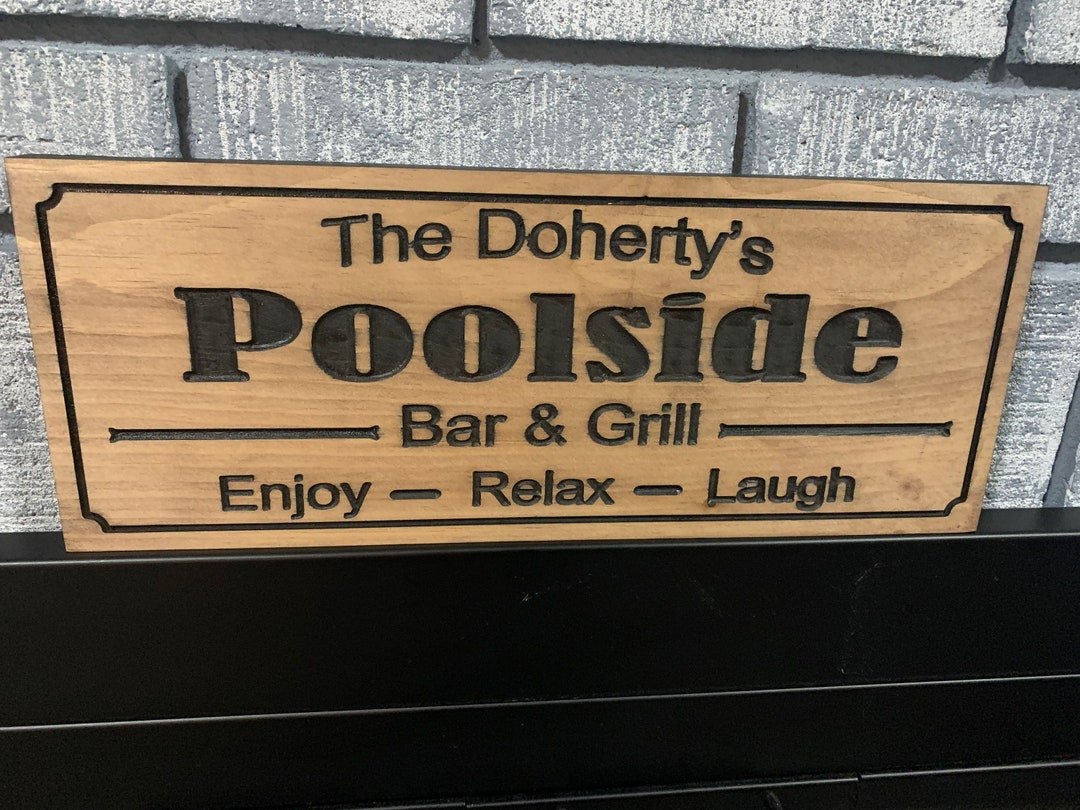 Custom Poolside Sign – Personalized Pool Decor, Outdoor Wall Art ...