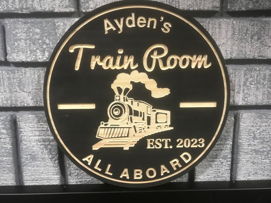 Custom Train Room Sign | Custom Train Engraving | Personalized Train ...