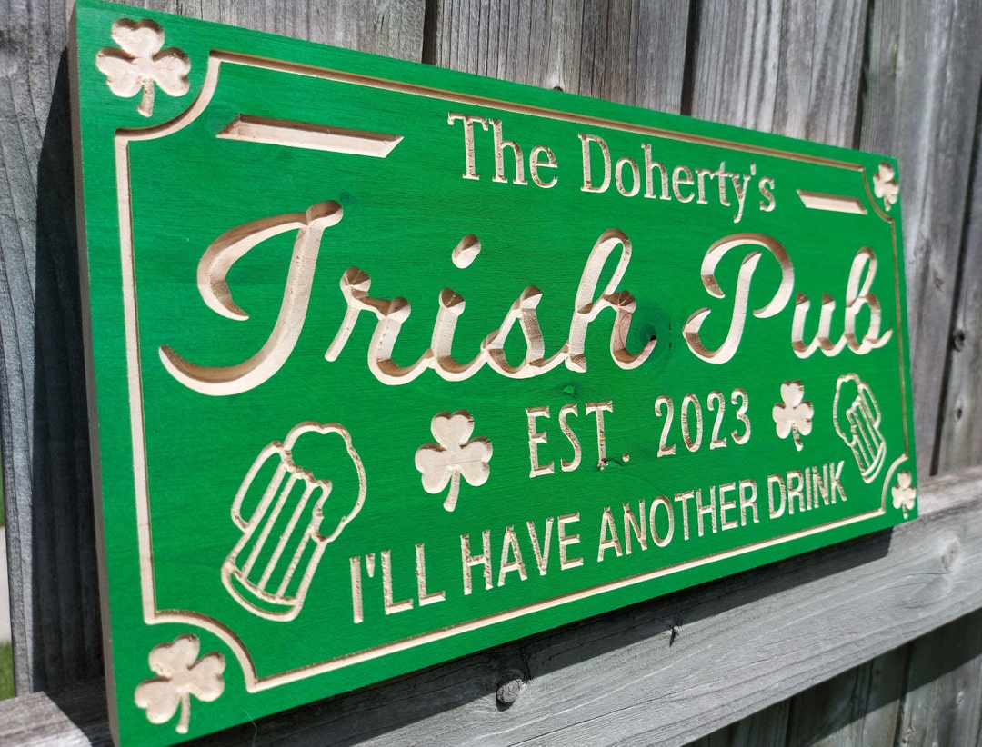 Custom Irish Pub Sign – Personalized Pub Wall Decor, Celtic Tavern Sign ...