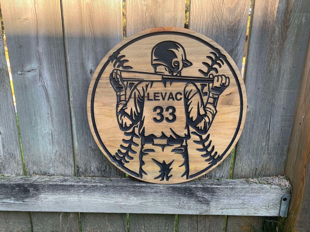 Custom Baseball Player Wood Sign – Personalized Baseball Name Sign ...