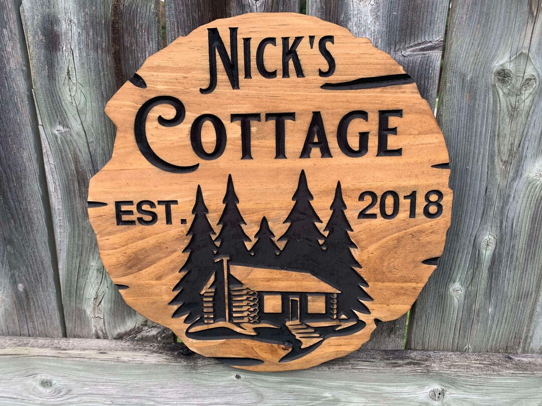 Custom Cottage Sign | Personalized Wood Sign | Wooden Lakehouse Sign ...
