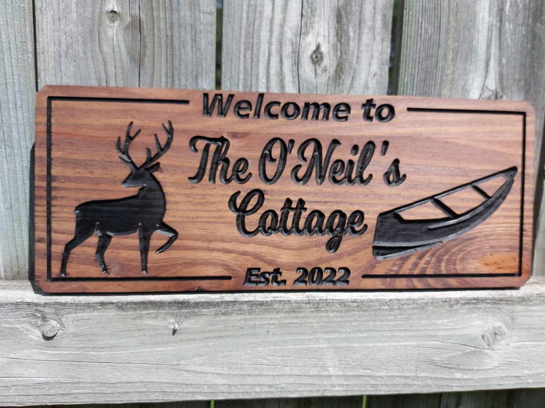 Custom Cottage Sign | Custom Engraved Sign | Outdoor Cottage Sign ...