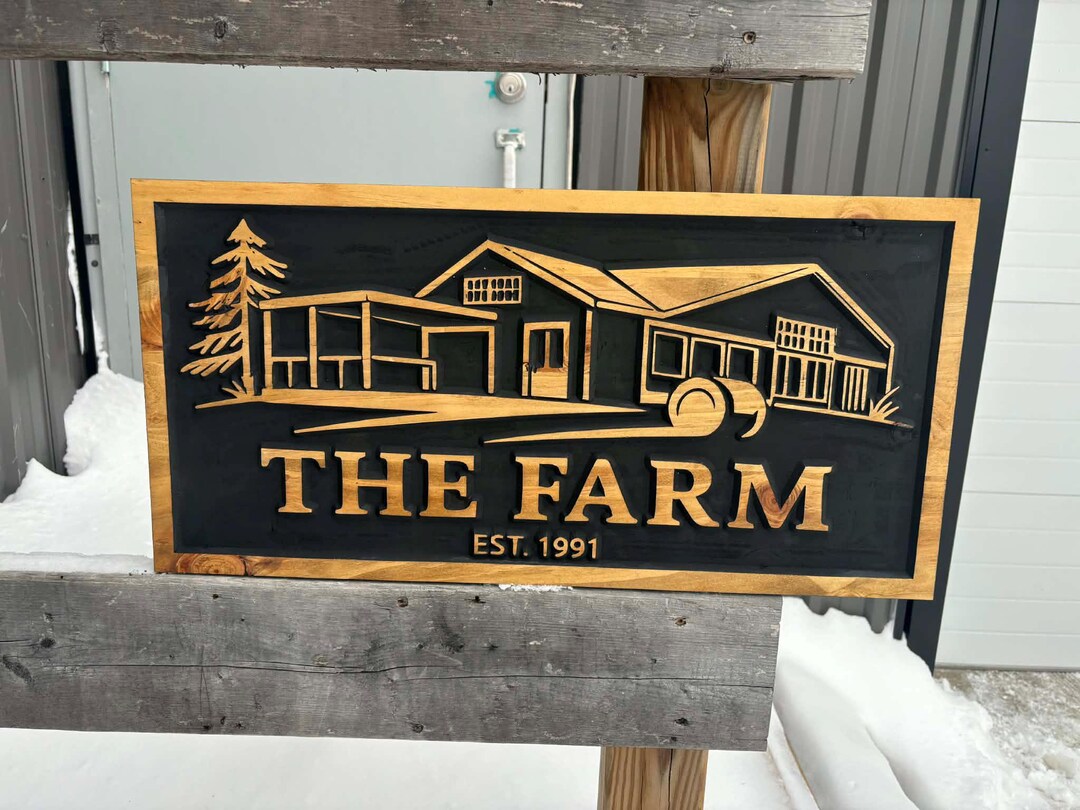 Personalized Rustic Farm Sign, Custom Wood Sign, Family Name Sign ...