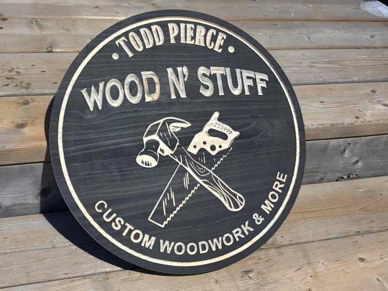 Custom Woodworking Sign | Wooden Workshop Sign | Engraved Wood Sign ...