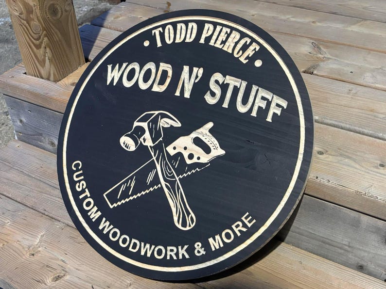 Custom Woodworking Sign | Wooden Workshop Sign | Engraved Wood Sign ...