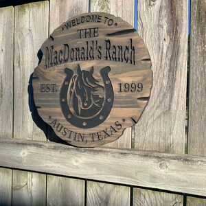Wood Ranch Sign | Family Name Sign | Custom Ranch Sign | Personalized ...