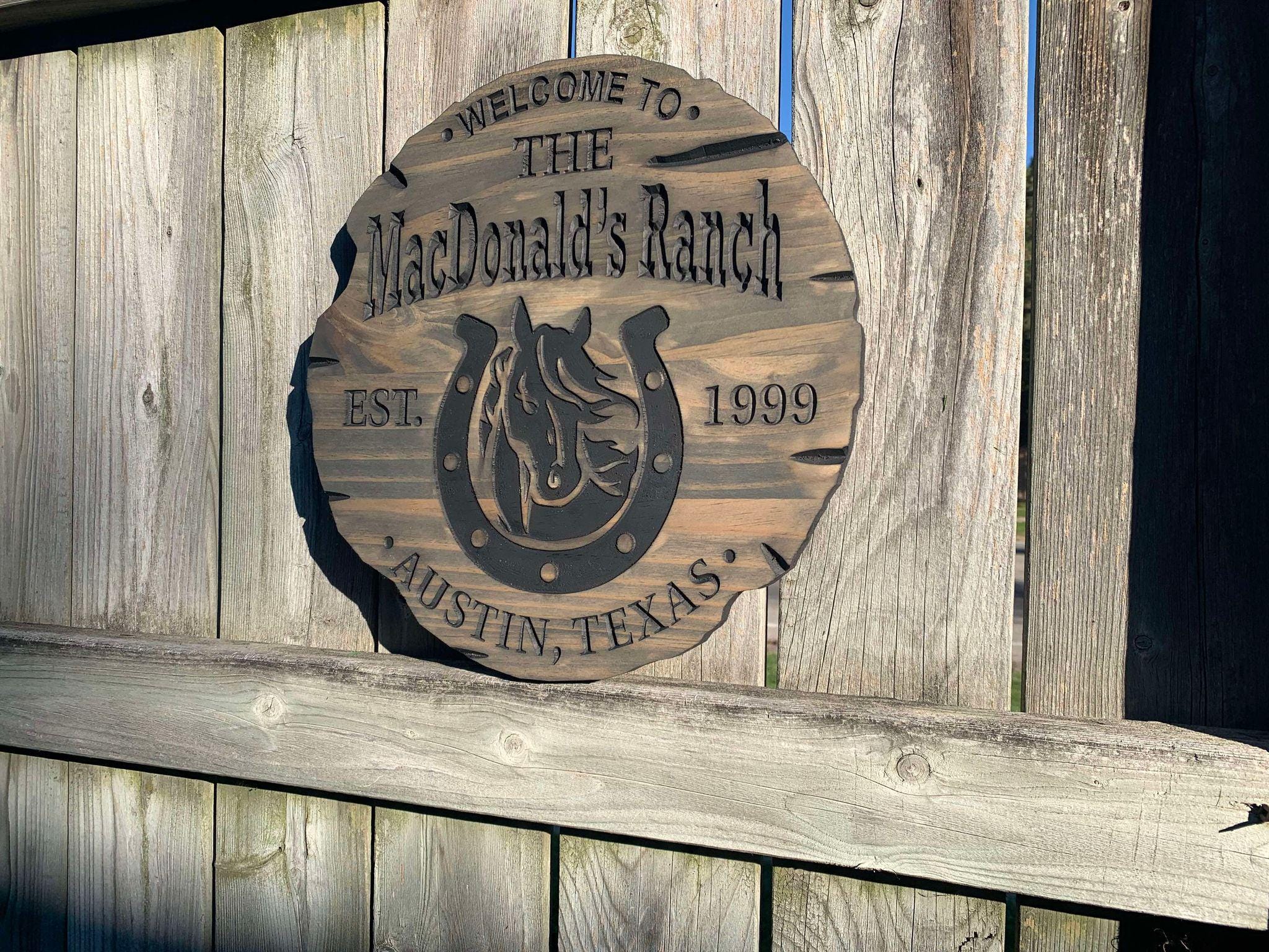 Wood Ranch Sign | Family Name Sign | Custom Ranch Sign | Personalized ...