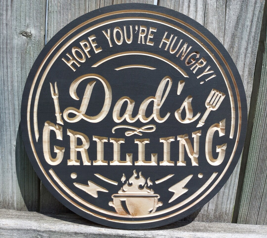 Outdoor Wood Backyard BBQ Sign | Custom Name Engraving | Personalized ...