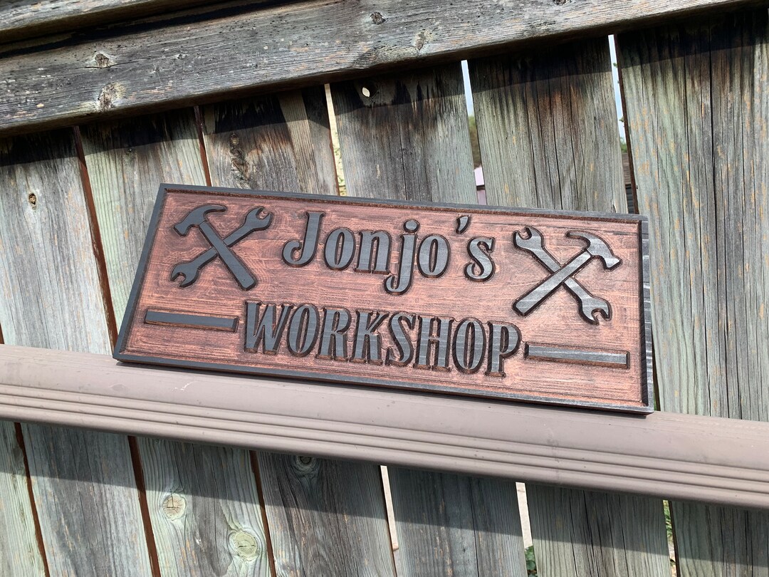 Personalized Workshop Wood Sign, Custom Workshop Sign, Personalized ...