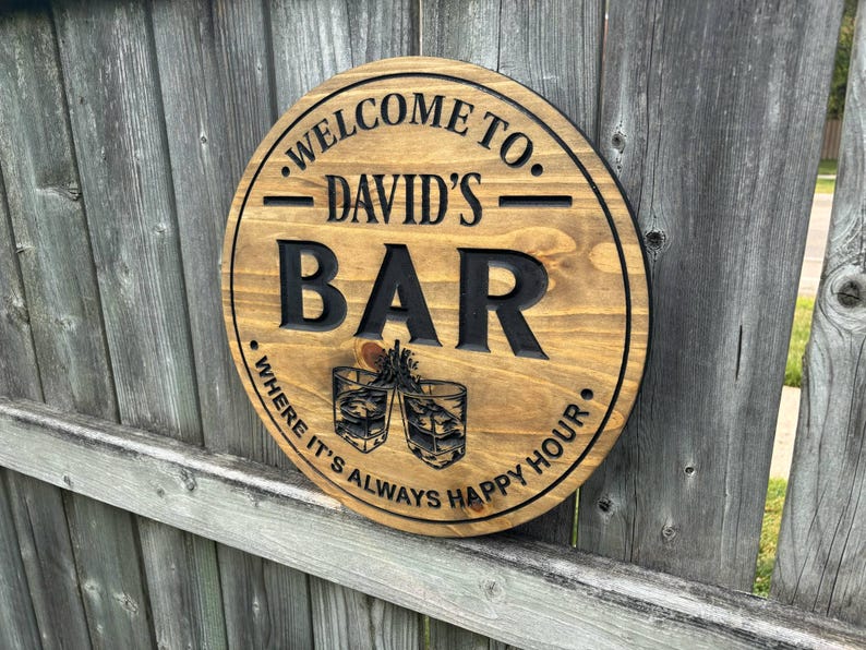 Personalized Welcome Bar Sign – Custom Home Bar Decor, Wall Sign for ...