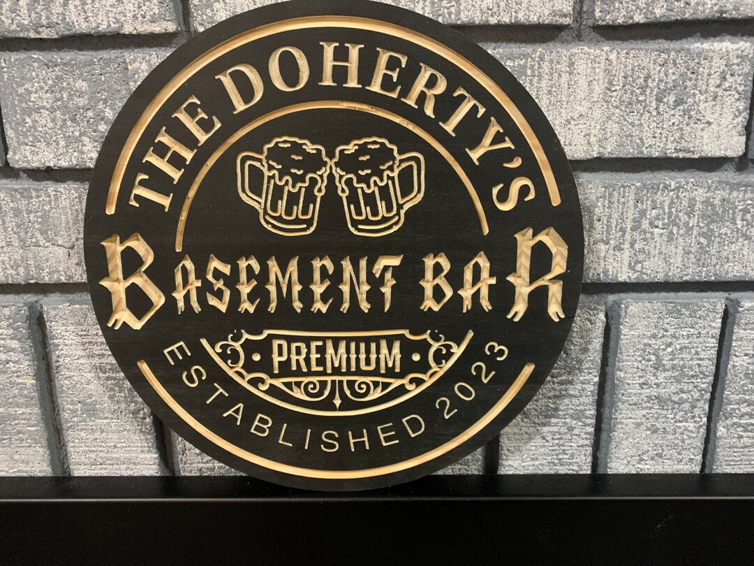 Custom Wood Bar Sign | Custom Name Engraving | Personalized Bar Sign ...