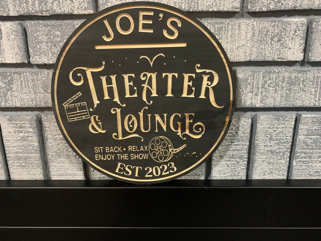 Custom Lounge Sign | Custom Theatre and Lounge Engraving | Personalized ...