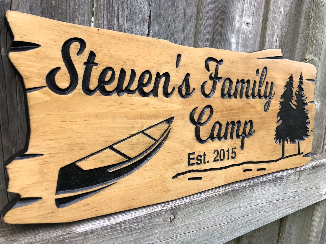 Personalized Engraved Wood Cottage Sign | Rustic Lakehouse Decor - Etsy