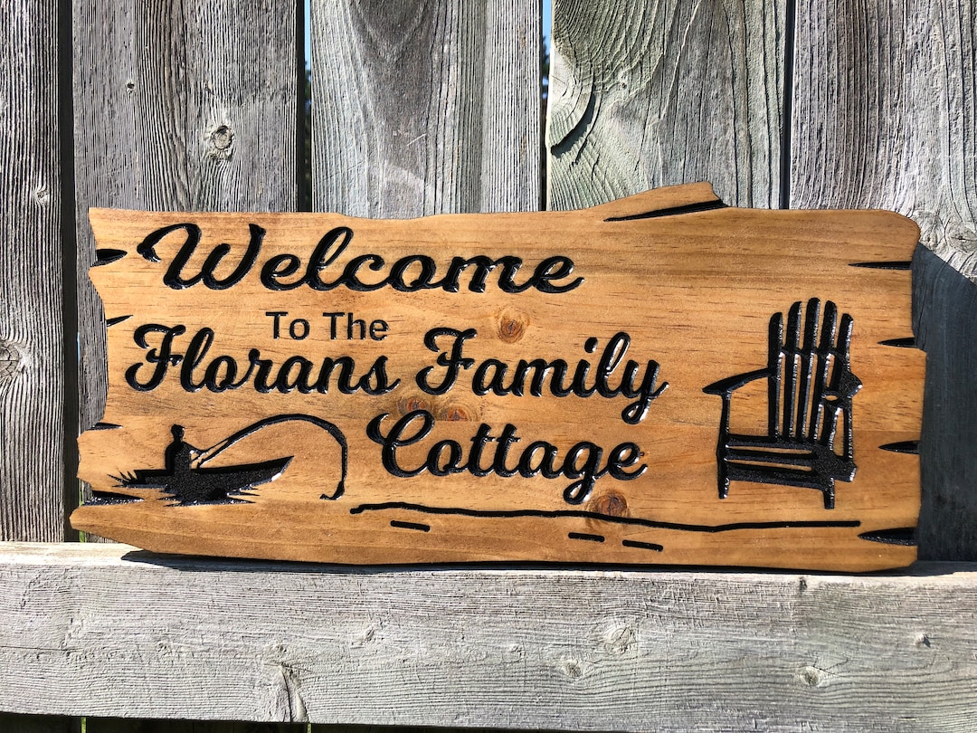 Custom Outdoor Cottage Sign | Wooden Anniversary Gift | Personalized ...