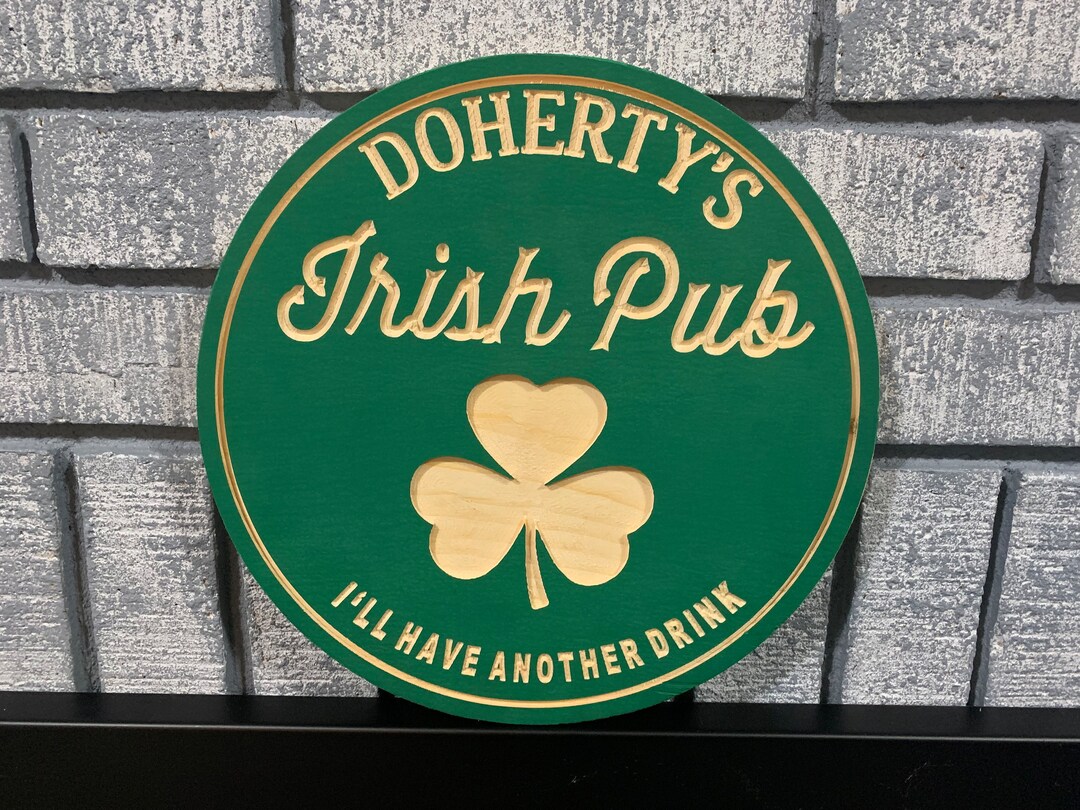 Wood Irish Pub Sign | Custom Outdoor Bar Decor | Personalized Wooden ...