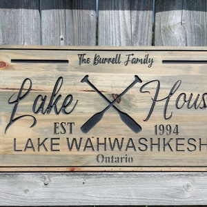 Custom Rustic Cottage Sign | Custom Engraved Lakehouse Sign | Outdoor ...
