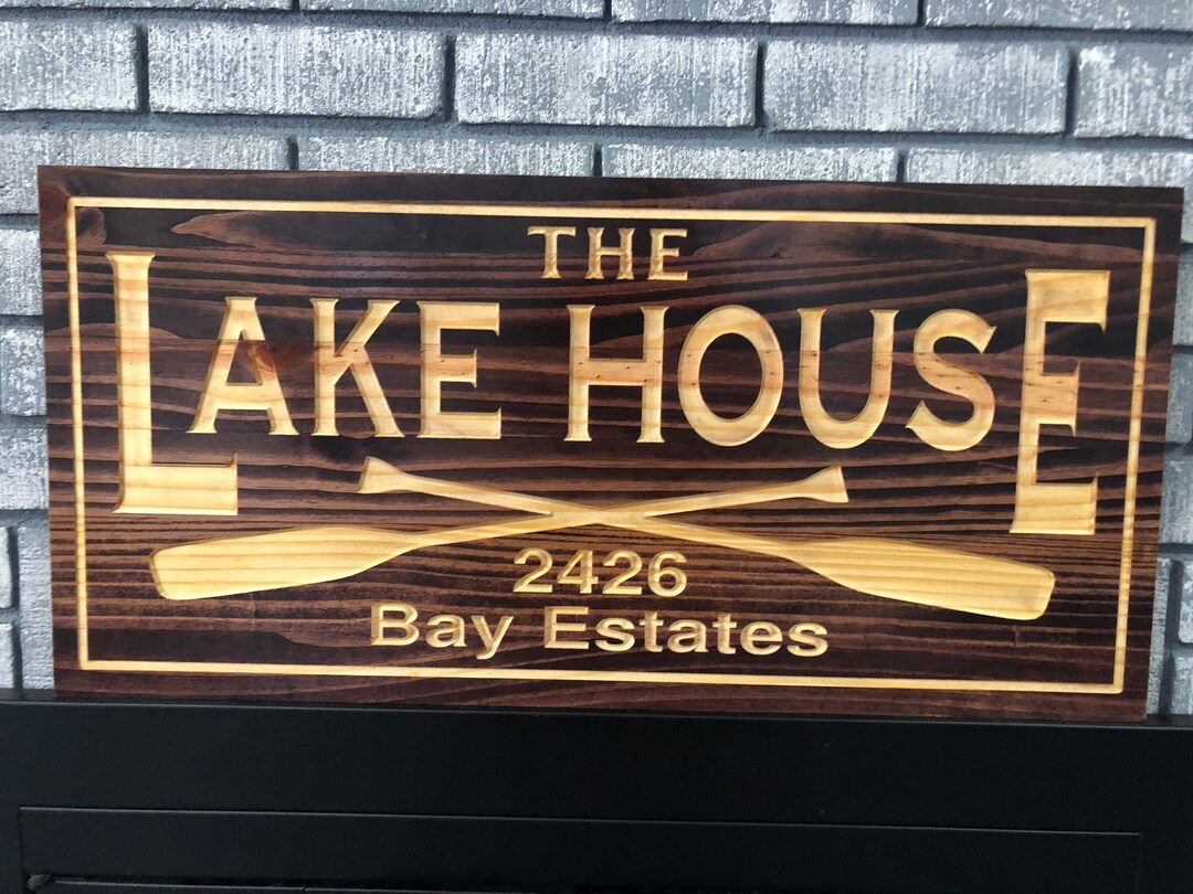 Outdoor Lake House Sign | Wooden Cottage Sign | Custom Cottage Sign ...