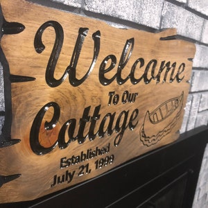 Custom Cottage Sign | Wood Cottage Sign | Anniversary Gift | Welcome to ...