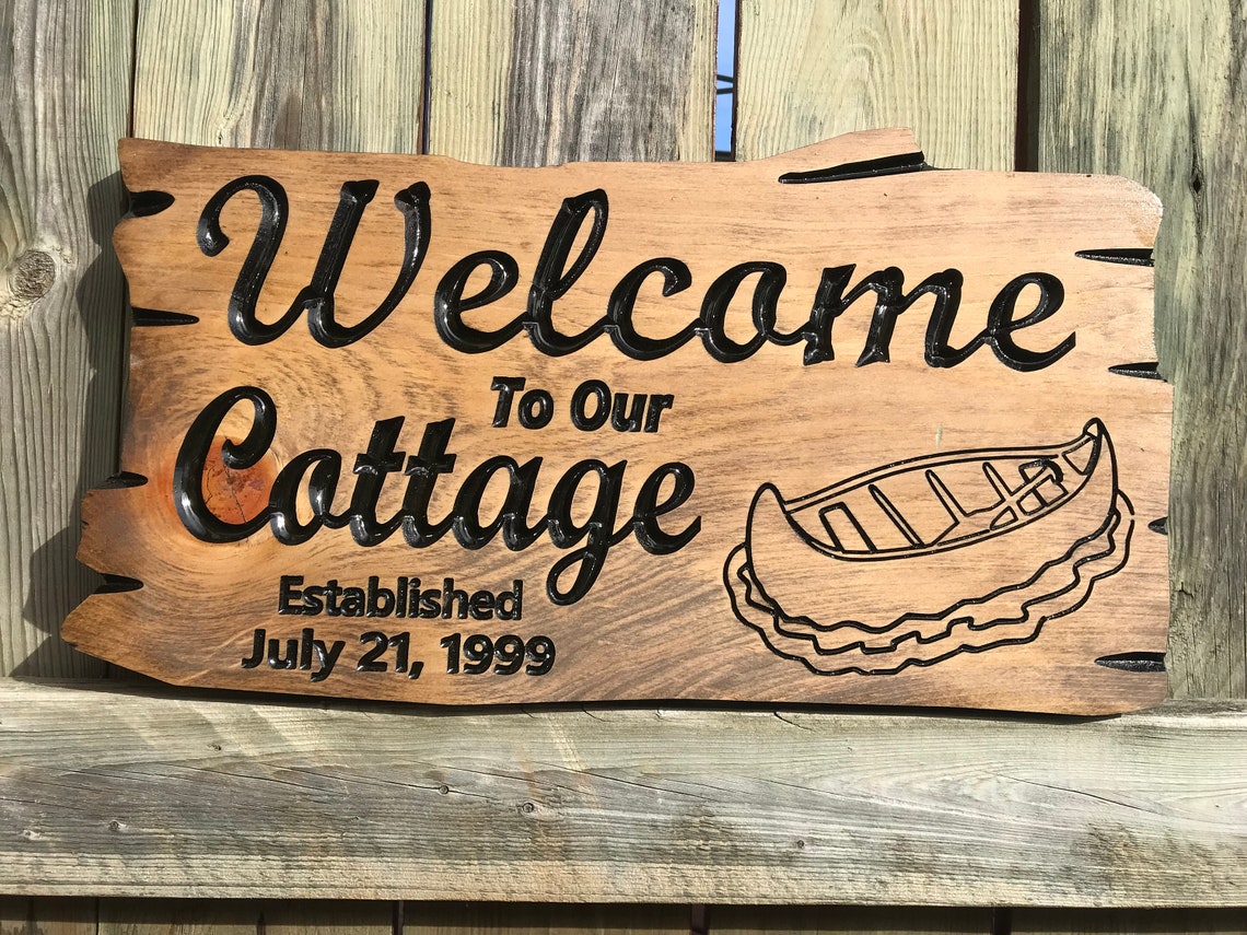 Custom Cottage Sign Wood Cottage Sign Anniversary Gift - Etsy Canada