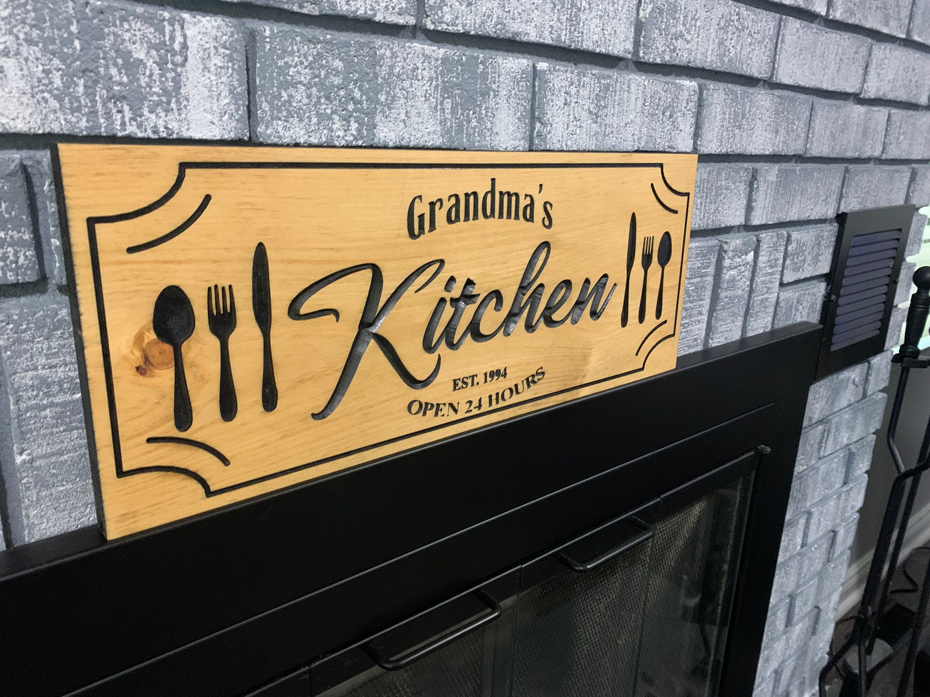 Engraved Wood Kitchen Sign, Custom Wood Art Sign, Engraved Wood Sign ...