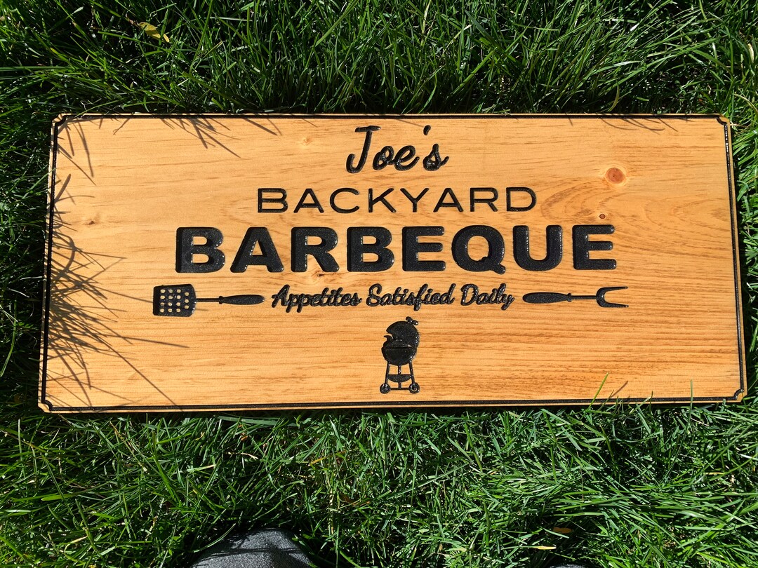 Customized Wood BBQ Sign, Wood Art Sign, Engraved Wood Sign, Custom ...