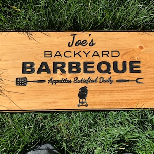 Customized Wood BBQ Sign, Wood Art Sign, Engraved Wood Sign, Custom ...