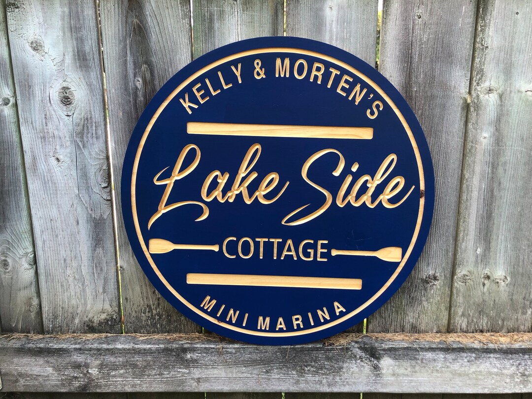 Custom Outdoor Lakeside Cottage Sign | Personalized Wood Sign | Wooden ...