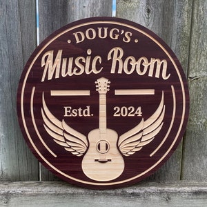 Custom Guitar Sign | Personalized Wood Sign | Wooden Music Sign ...