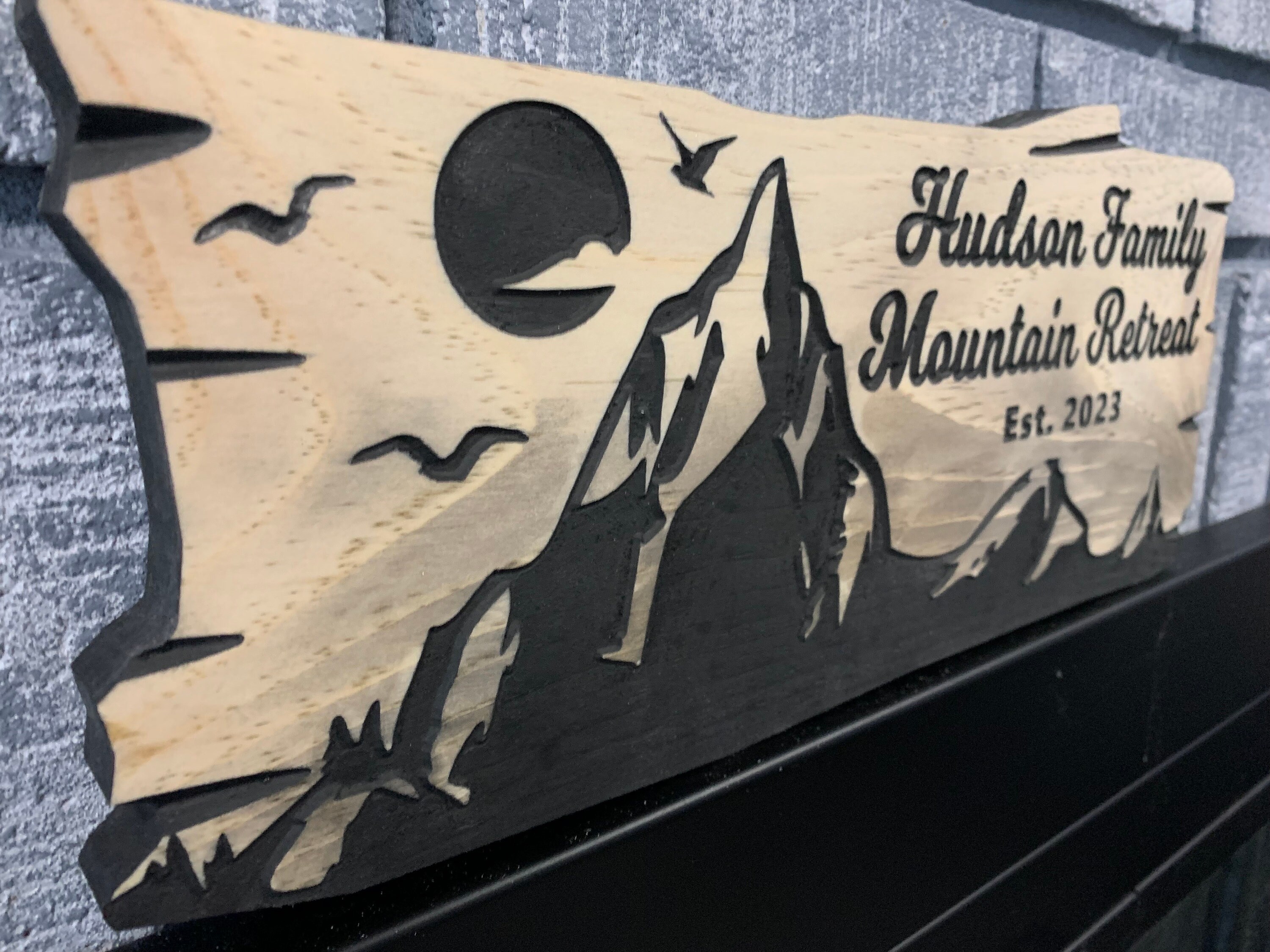 Engraved Wooden House Sign – Rustic Cabin, Lakehouse or Retreat Decor ...