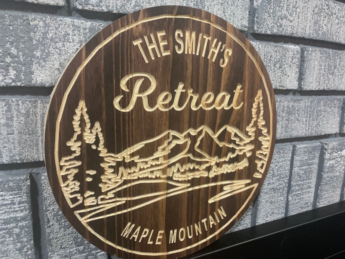Custom Rustic Wood Retreat Sign – Personalized Cabin or Lodge Wall ...