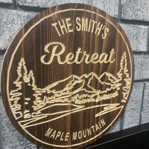 Custom Rustic Wood Retreat Sign – Personalized Cabin or Lodge Wall ...
