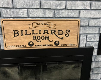 Carved Wood Pool Sign - Etsy