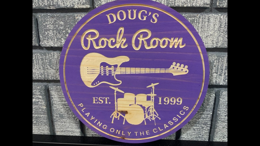 Custom Wood Guitar Room Sign – Personalized Music Studio Decor, Guitar ...