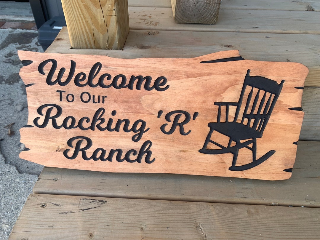 Rocking Chair Sign | Custom Cottage Sign | Wood Cottage Sign ...