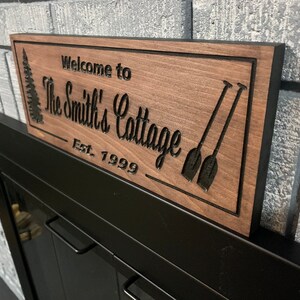 Custom Cottage Sign | Custom Engraved Sign | | Personalized Family Name ...