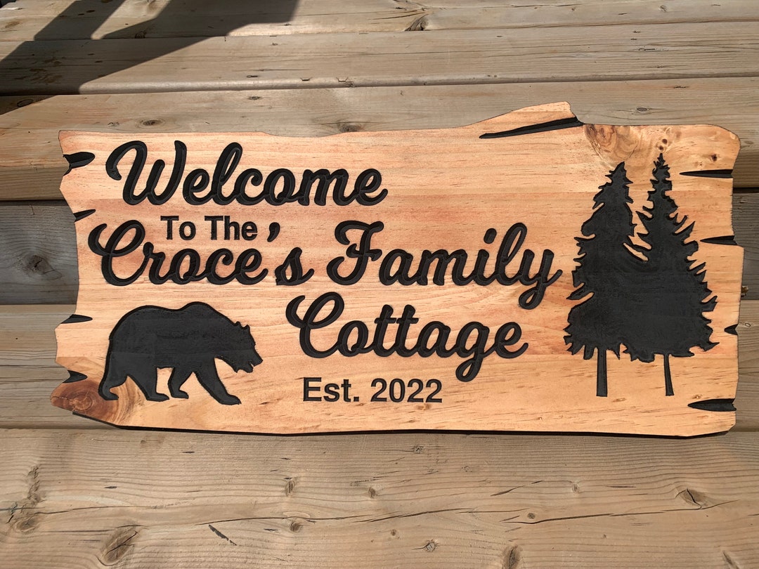 Outdoor Cottage Sign | Custom Cottage Sign | Wood Cottage Sign ...