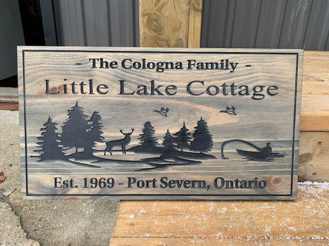 Custom Cottage Sign | Custom Engraved Lakehouse Sign | Cottage Sign ...