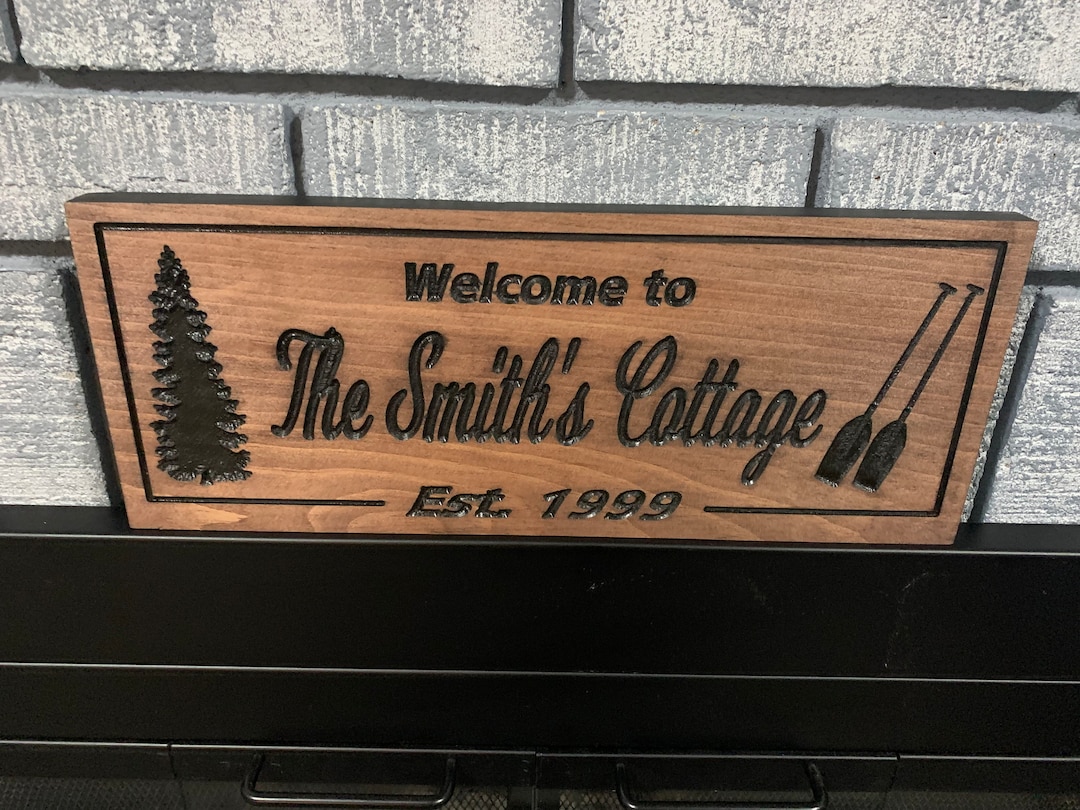 Custom Outdoor Cottage Sign Custom Engraved Sign Personalized Family ...
