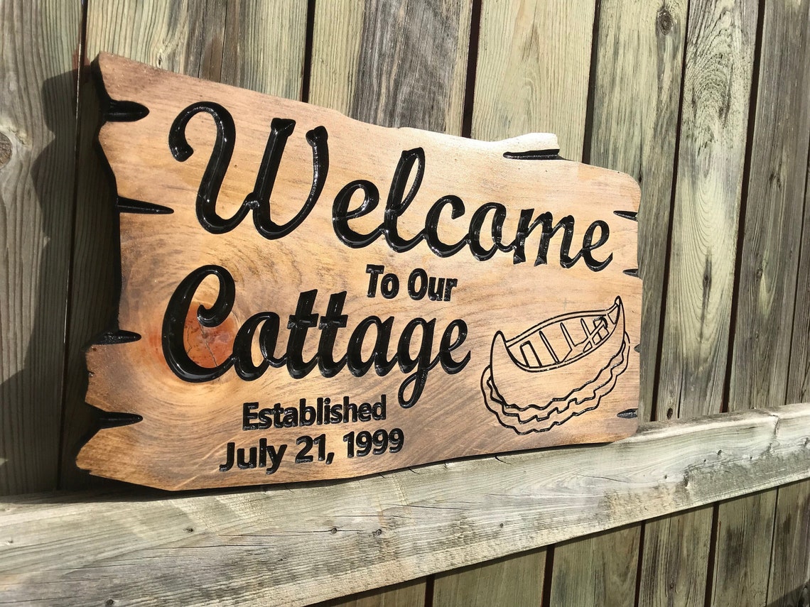 Custom Cottage Sign Wood Cottage Sign Anniversary Gift - Etsy Canada