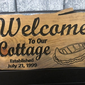 Custom Cottage Sign | Wood Cottage Sign | Anniversary Gift | Welcome to ...