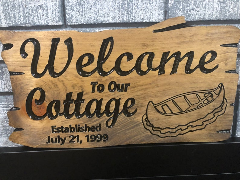 Custom Cottage Sign Wood Cottage Sign Anniversary Gift - Etsy Canada