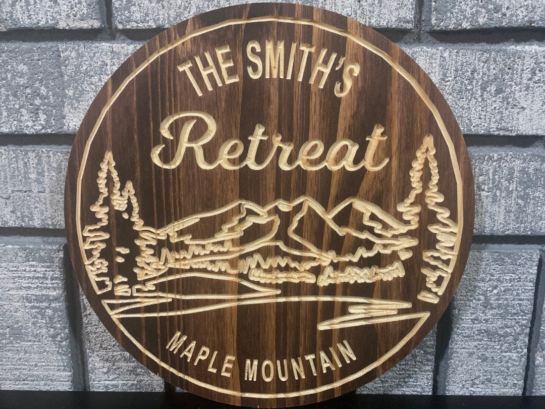Custom Rustic Wood Retreat Sign – Personalized Cabin or Lodge Wall ...
