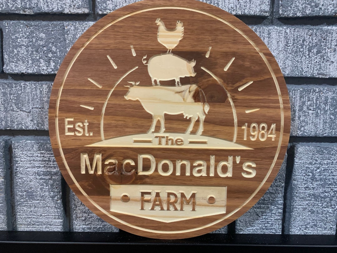 Custom Farm Sign Personalized Wood Sign Wooden Animal Sign - Etsy