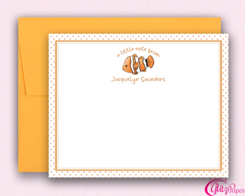 Personalized Fish Birthday Thank You Cards Girls Fish Thank - Etsy