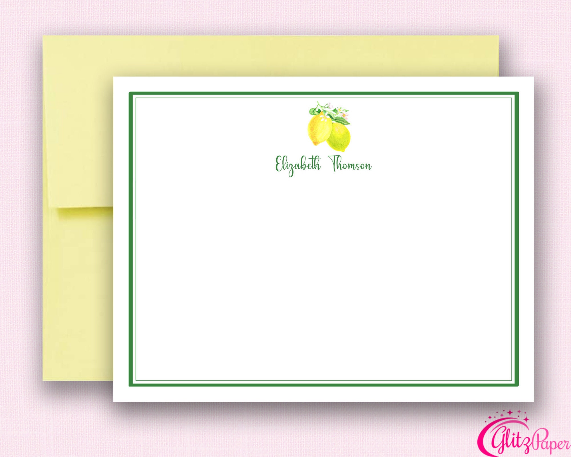 Personalized Stationery Personalize Stationary Lemon Note - Etsy