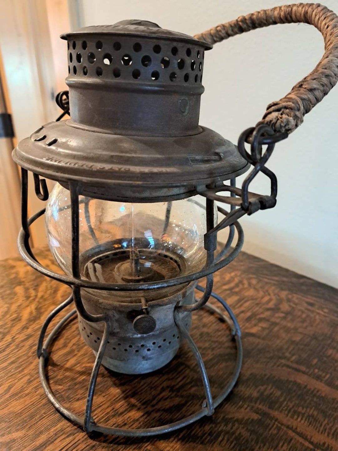 ADLAKE Railroad Lantern With Hemp Rope Handle. - Etsy