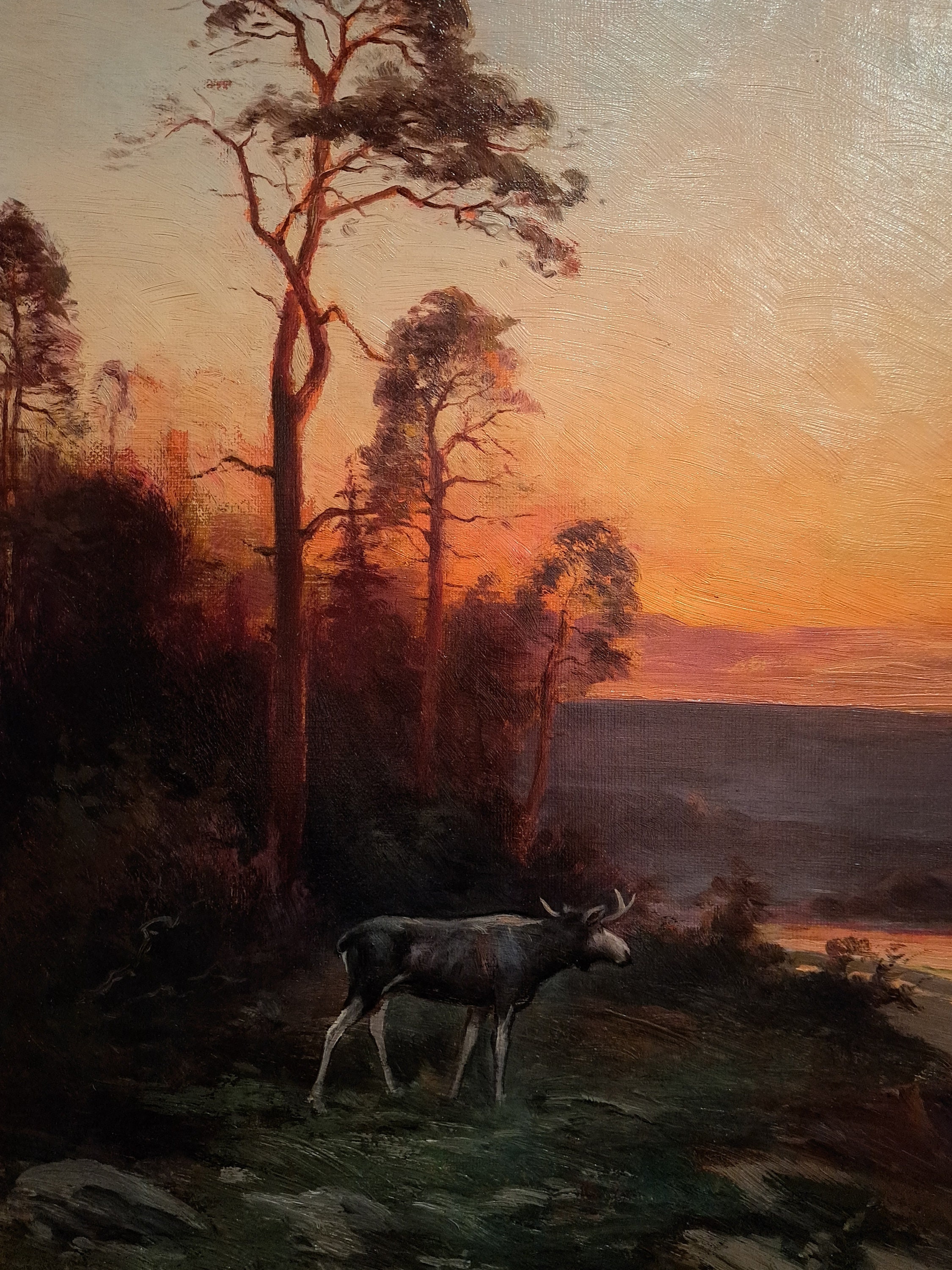 Antique Sunset Painting by Olaf Grafstrom - 1912 - Etsy