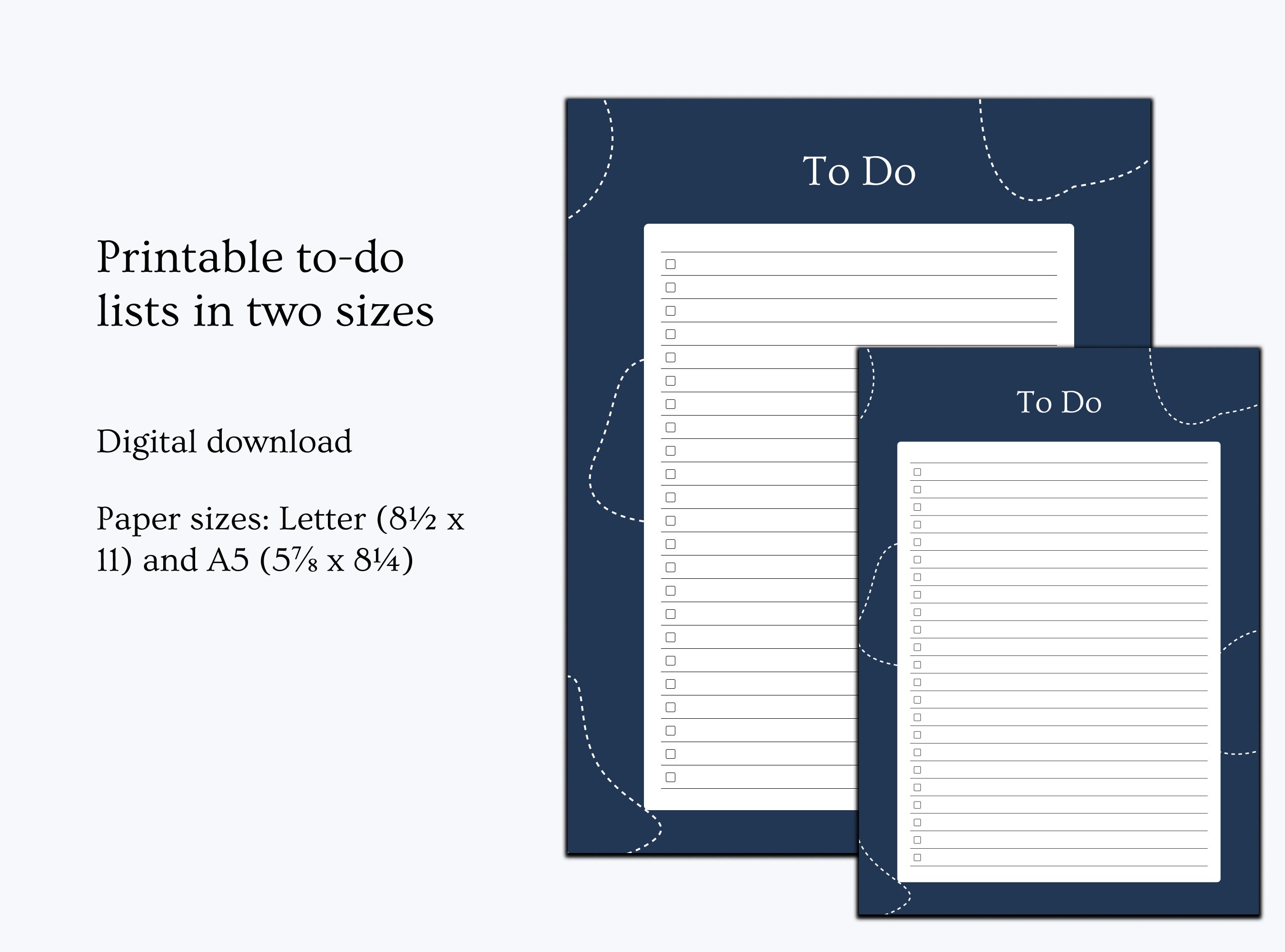 Printable to Do List A5 Instant Download Blue Abstract - Etsy